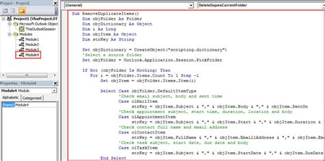 How To Quickly Remove The Duplicate Outlook Items In A Folder Via Vba