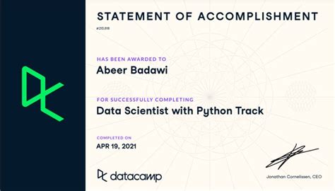 abeer badawi ph d on linkedin datacamp python datascience onlinecertification
