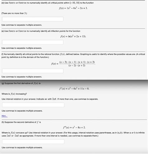 Solved D Use Fzero Or Fzeros To Numerically Identify All Chegg