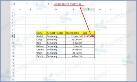 Rumus Excel Menghitung Umur Piutang Cara Mencari Umur Di Excel Dengan Mengelompokkan Akun