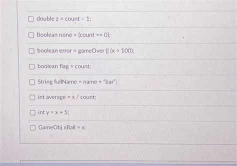 Solved Select Each Assignment Statement That Is Allowed Not Chegg