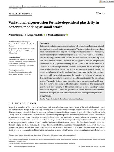 Unknown Numerical Meth Engineering 2019 Qinami Variational Eigenerosion Pdf Fracture