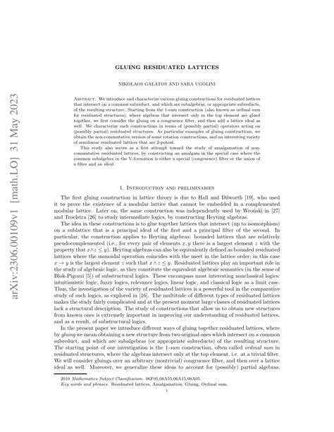 Pdf Gluing Residuated Lattices