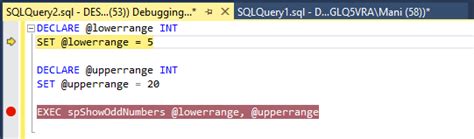 Debugging Stored Procedures In Sql Server Management Studio Ssms