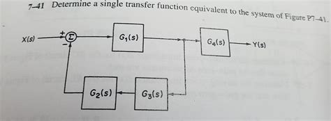 Solved A Single Transfer Function Equivalent To The System Chegg