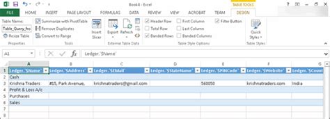 Extracting Ledger Master Data To Microsoft Excel Using ODBC Tally Master Tally 5 Star Partner