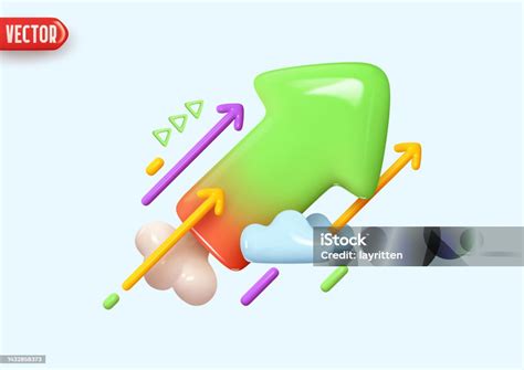 녹색 화살표 위로 성장 차트 기호입니다 무역 인포 그래픽 유연한 상향 화살표 표시 통계 가격 그래픽 요소 흰색 배경에 고립 된 사실적인 3d 디자인 벡터 일러스트 레이 션