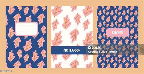 연습 책 표지 추상 식물 잎 템플릿입니다 Girly Pink Page Of Notebook With Freehand Doodle Organic Leaves 일기를 위한