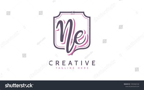 Ne Initials Handwriting Logo Vector Stock Vector Royalty Free