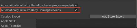 Automatically Initialize Unity Gaming Services Checkbox Is Missing Unity Services Unity