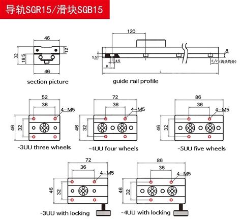 Dual Axis Guide Rail Linear Rail 500mm Sgr10e Sgr15n