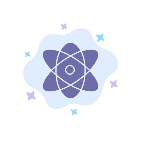 Atom Education Physics Science Blue Icon On Abstract Cloud Background