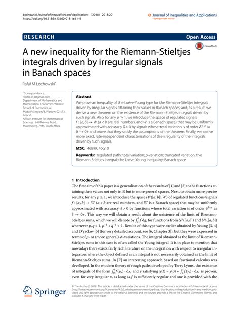 Pdf A New Inequality For The Riemann Stieltjes Integrals Driven By