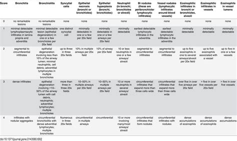 Histologic Lung Lesion Scoring Criteria Download Table