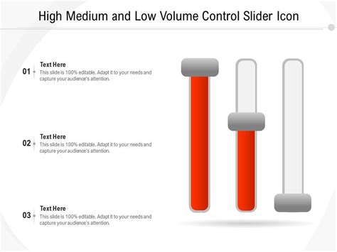High Medium And Low Volume Control Slider Icon Ppt Powerpoint
