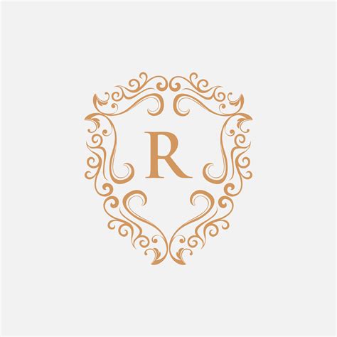 Letter R Shield Monogram Pattern Logo 12138985 Vector Art At Vecteezy