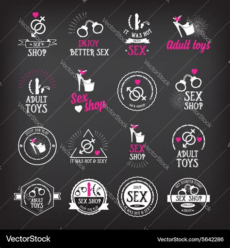 Sex Shop Logo And Badge Design Royalty Free Vector Image