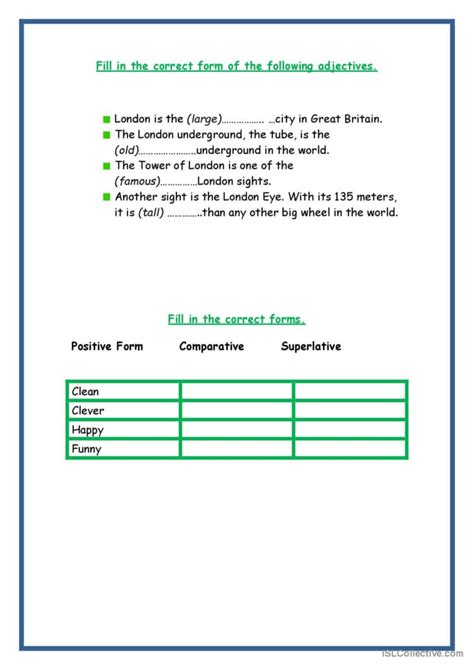 Comparison English Esl Worksheets Pdf And Doc