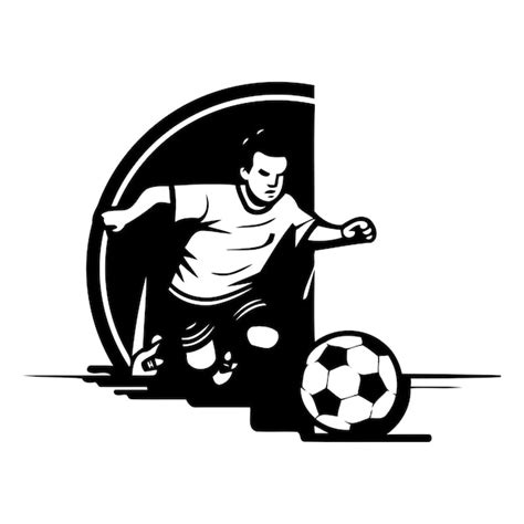 Футболист пинает мяч на поле Векторная иллюстрация Премиум Ai сгенерированный вектор
