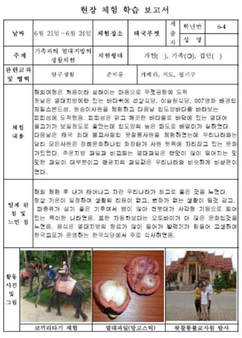 체험 학습 보고서 쓰기 네이버 블로그
