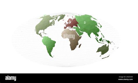 World Map Aitoff Projection Actual Vector Illustration Stock Vector Image And Art Alamy