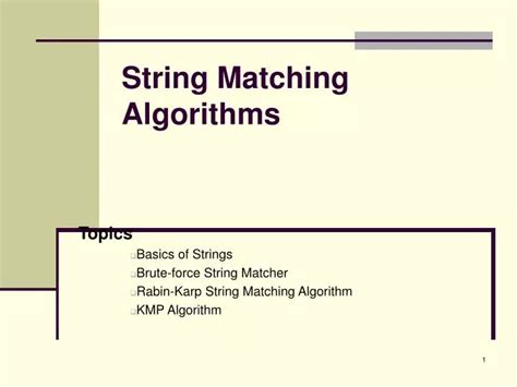 Ppt String Matching Algorithms Powerpoint Presentation Free Download Id351778