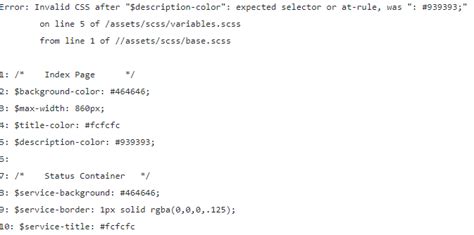 Invalid Css After Description Color Error · Issue 193 · Statpingstatping · Github