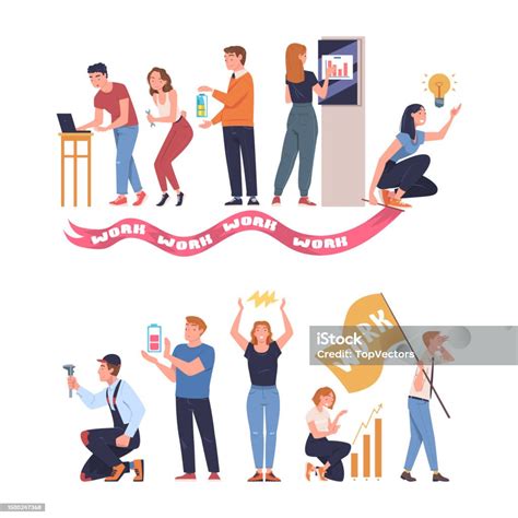 팀웍 벡터 세트에 종사하는 잘 조정 된 메커니즘으로 작동하는 사람들 캐릭터 개발에 대한 스톡 벡터 아트 및 기타 이미지 개발 개체 그룹 공동체 Istock