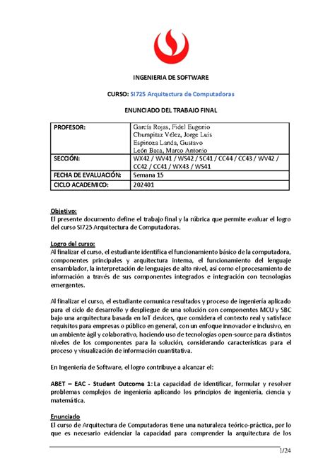 Upc Pre 202401 Si725 Final Project Statement V2 1 24 INGENIERIA DE SOFTWARE CURSO SI 725