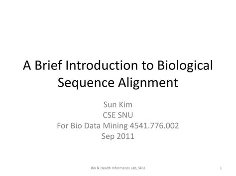 Ppt A Brief Introduction To Biological Sequence Alignment Powerpoint Presentation Id3942106