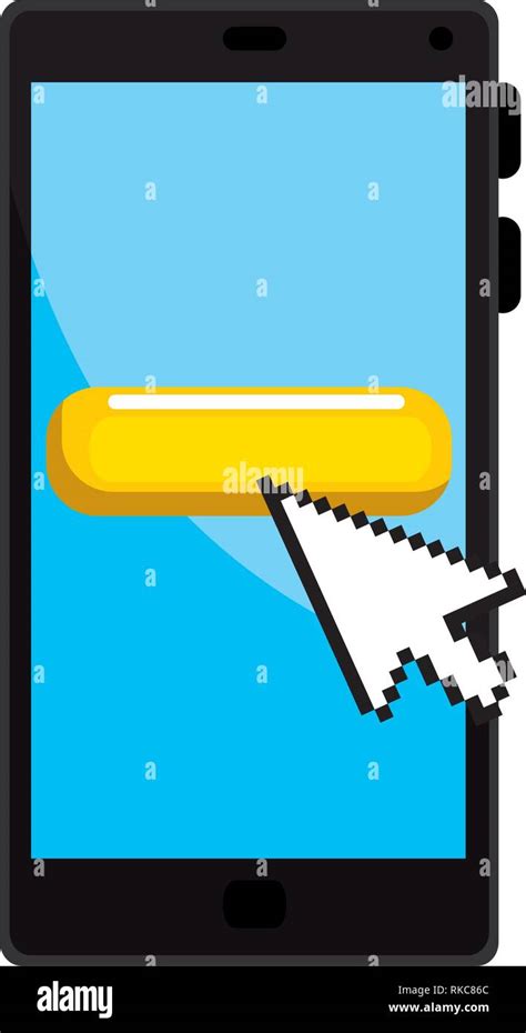 Smartphone With Pointer Cursor Vector Illustration Design Stock Vector Image Art Alamy
