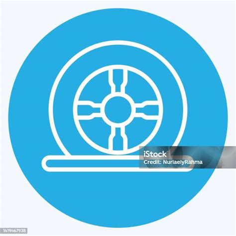 아이콘 타이어 플랫 자동차 기호에 적합합니다 파란 눈 스타일 편집 가능한 간단한 디자인 디자인 템플릿 벡터 간단한 그림