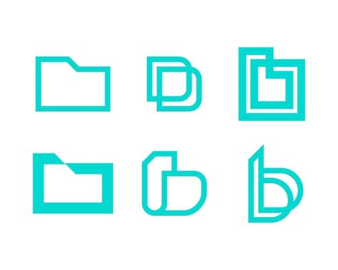 문자 B 모노그램 문서 및 폴더 로고 디자인 프리미엄 벡터