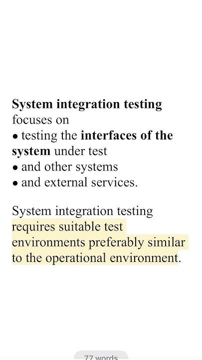 what is system integration testing istqb softwaretesting
