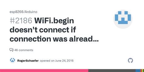 WiFi Begin Doesn T Connect If Connection Was Already Established Issue Esp Arduino