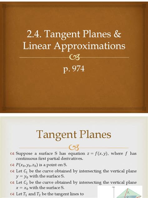 2 4 To 2 6 Tangent Planes And Linear Approximations Chain Rule And