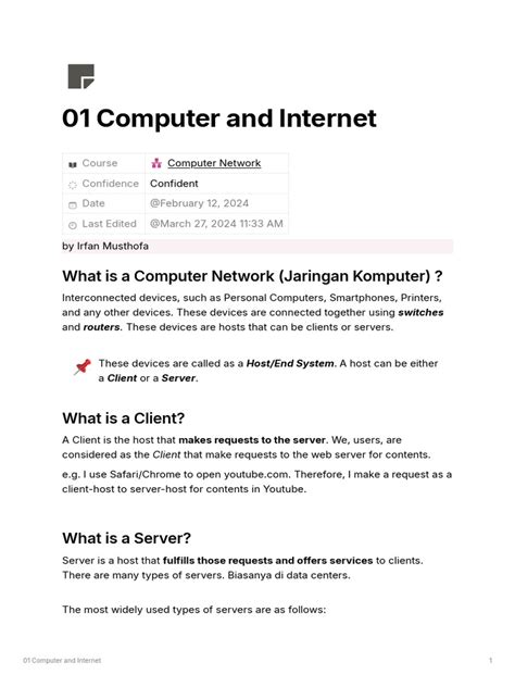 01 Computer And Internet Pdf Computer Network Internet