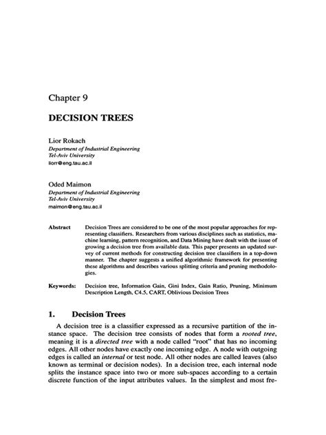 Decision Tree Pdf Statistical Classification Applied Mathematics