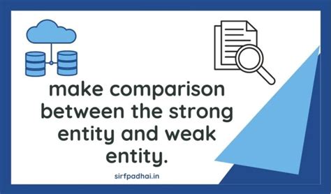 Make Comparison Between The Strong Entity And Weak Entity Sirf Padhai