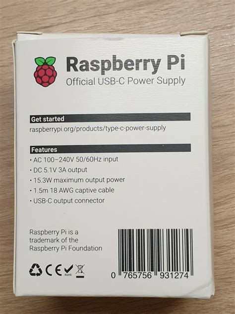 Raspberry Pi Official USB C Power Supply Black Computers Tech Parts Accessories Other