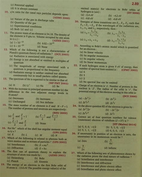 Atomic Structures MCQs All About Chemistry