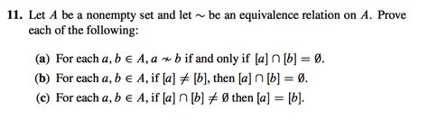 Solved Let A Be A Nonempty Set And Let ~ Be An Equivalence