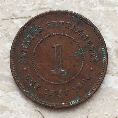 Scarce Straits Settlements 1906 One Cent Coin Hobbies And Toys