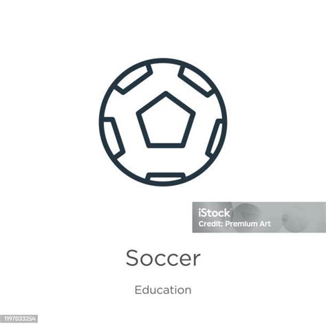 축구 아이콘입니다 교육 컬렉션에서 흰색 배경에 격리 된 얇은 선형 축구 윤곽선 아이콘입니다 라인 벡터 축구 기호 웹 및 모바일 기호 경쟁에 대한 스톡 벡터 아트 및 기타