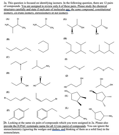 Solved 2a This Question Is Focused On Identifying Isomers