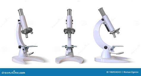Realistic Microscope Parts Infographic Presentation Chart Cartoon Vector