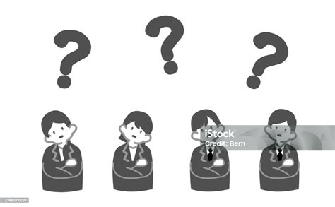 Illustration Of Young Employees Getting Confused Stock Illustration