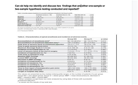 Identify Two Findings That Are Either One Sample Chegg Com