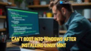 Can T Boot Into Windows After Installing Linux