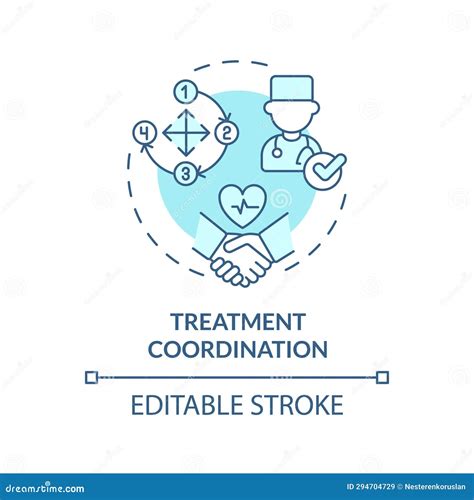 2d Thin Line Blue Icon Treatment Coordination Concept Stock Vector Illustration Of Cooperation